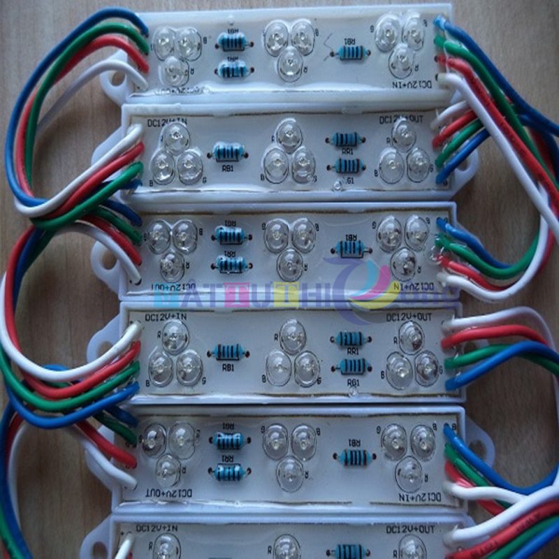 Đèn led module 9 bóng 7 màu RGB - Mua Bán Vật Tư Vật Liệu Thi công Giá Rẻ